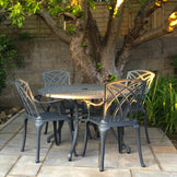 Alice - Runder Gartentisch für 4 Personen in Grau | Lazy Susan