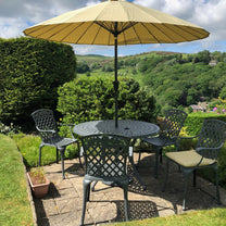 Alice - Runder Gartentisch für 4 Personen in Grau | Lazy Susan