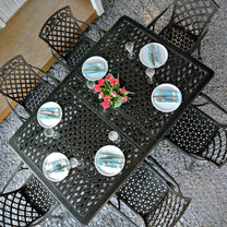 Jennifer 10-Sitzer Gartentisch-Set, Bronze | Lazy Susan