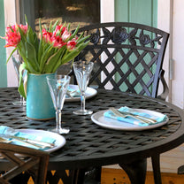 4 Sitzer Gartentischset "Sarah" in Antik Bronze | Lazy Susan