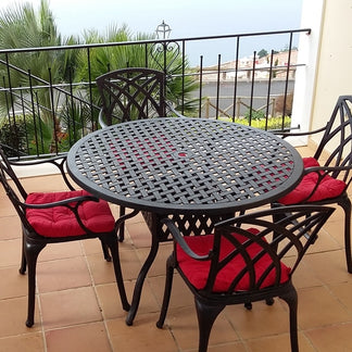 4 Sitzer Gartentischset "Sarah" in Antik Bronze | Lazy Susan